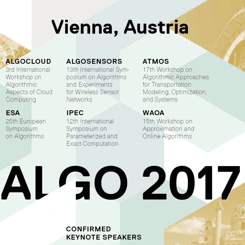 We will host ALGO 2017 – Algorithms and Complexity Group